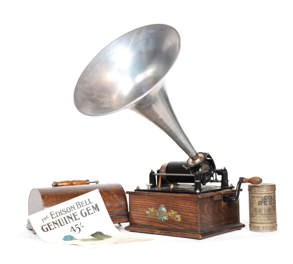 1906 Edison Bell Gem Cylinder Phonograph - TechnoGallerie