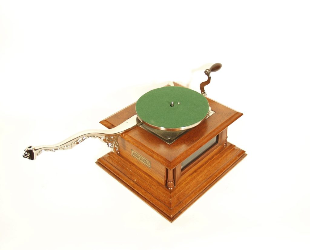 1902 Zon-O-Phone Glass-Sided London Grand Phonograph - TechnoGallerie
