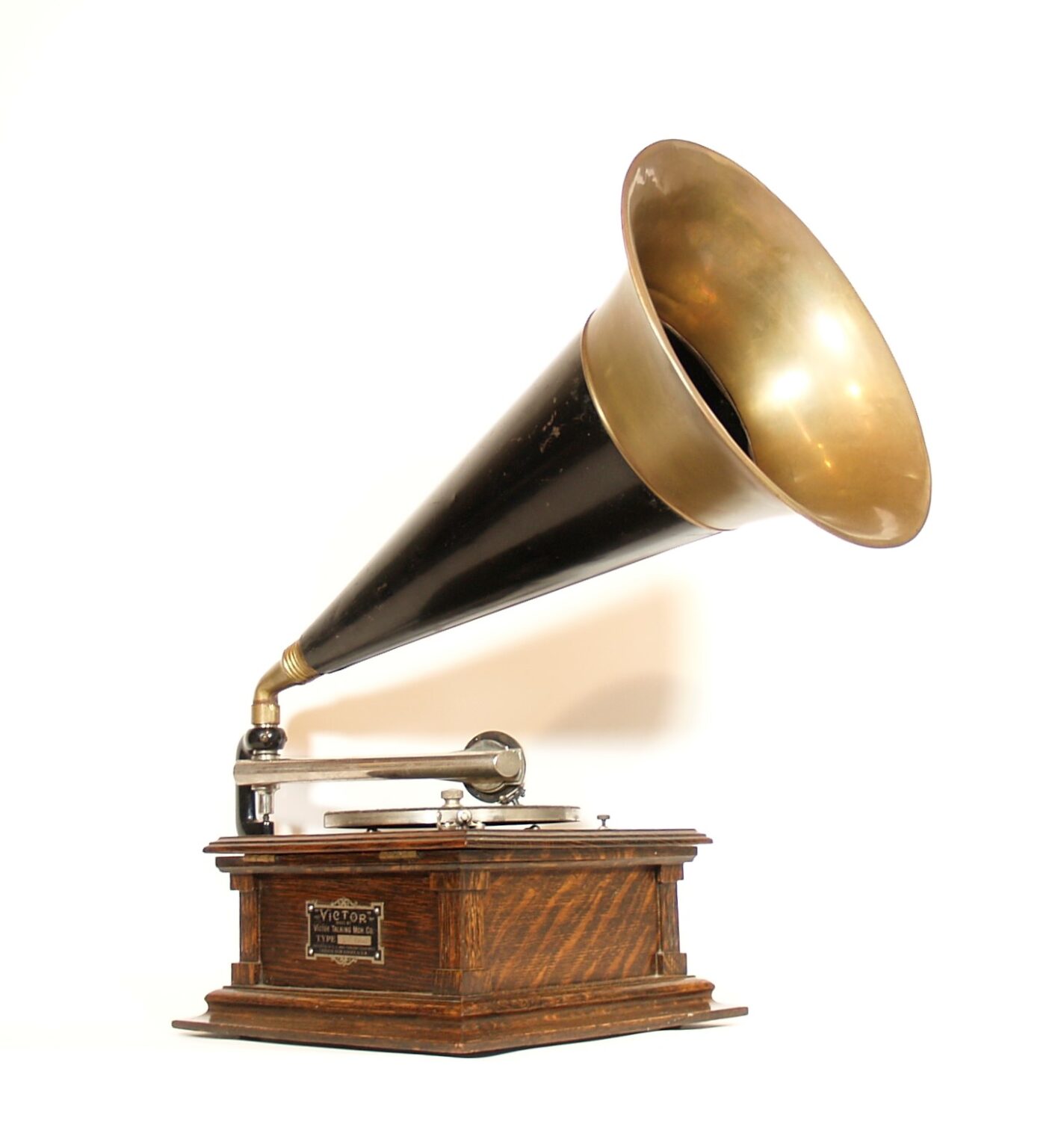 1902 Rigid Arm Victor E Phonograph * Exceptional Condition - TechnoGallerie