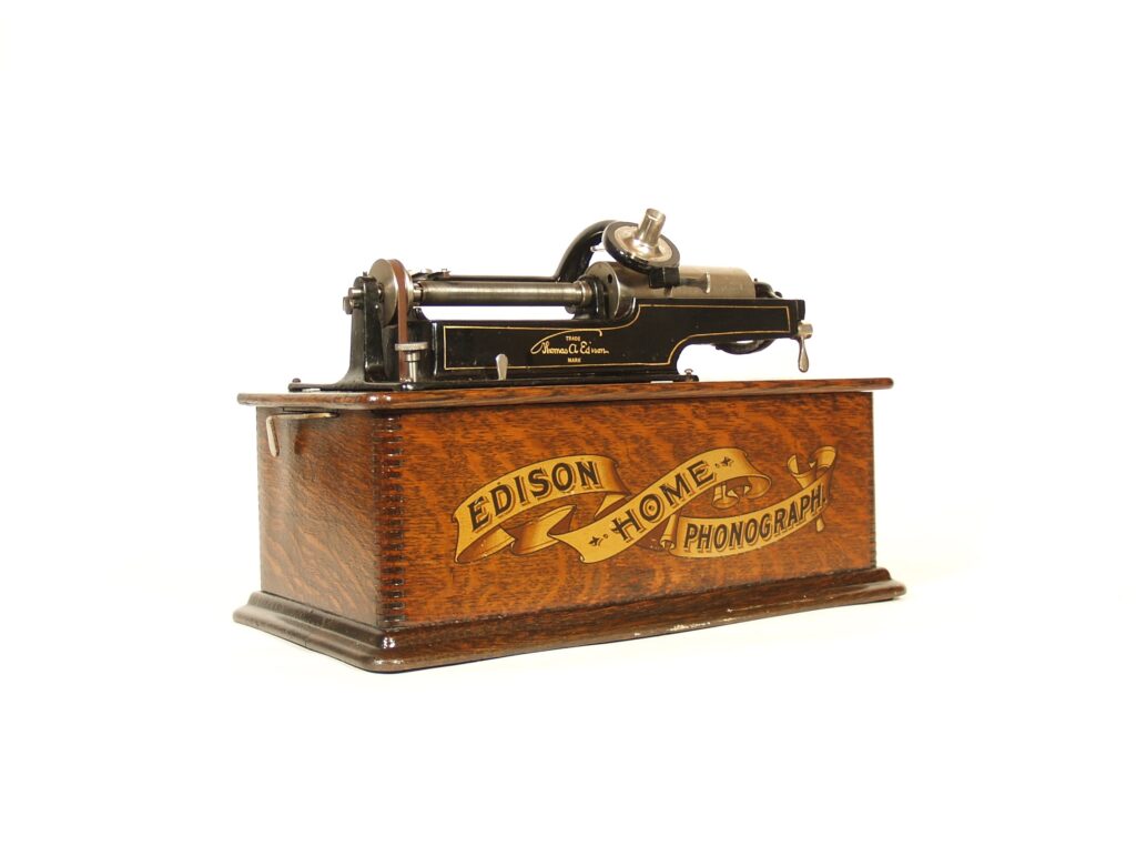 1906 Edison Home Phonograph With 26" Brass Horn & Original Crane * 2 ...