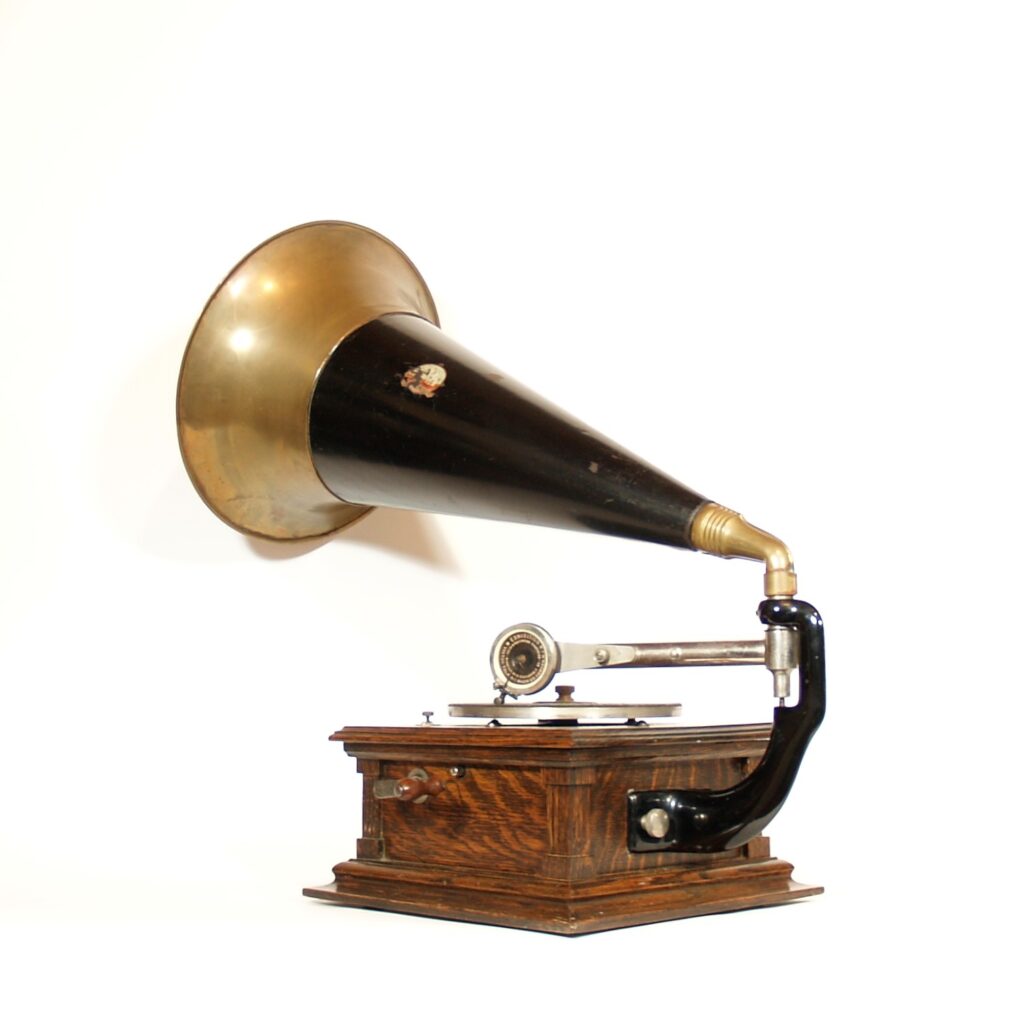 1902 Rigid Arm Victor E Phonograph * Exceptional Condition - TechnoGallerie