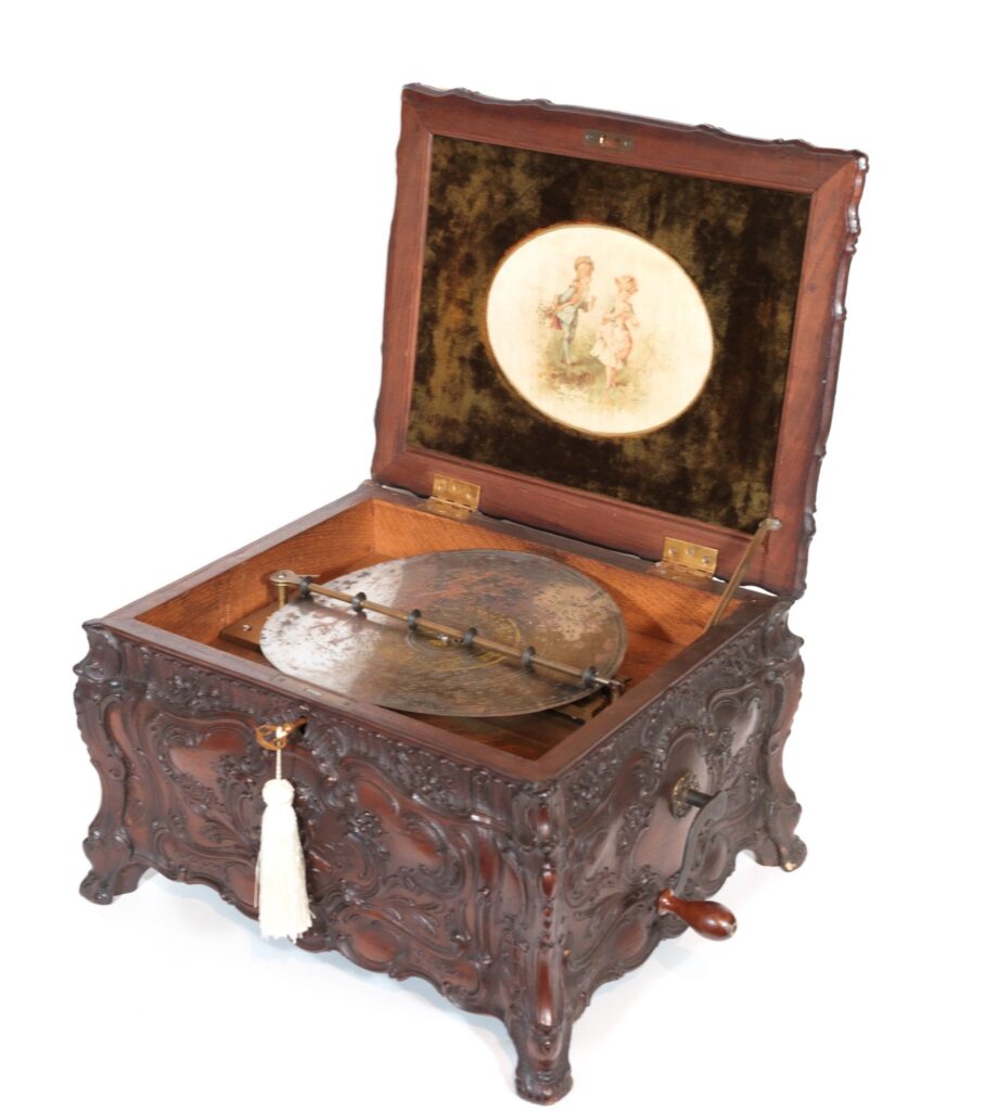 Coin-Operated 1889 Symphonion Style 25c "Rococo" Disc Music Box ...