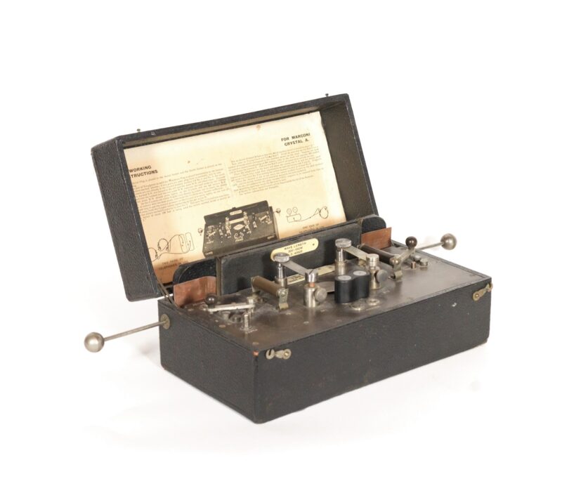 1922 Marconi "Crystal A" Dual Detector Radio With Marconi Headphones ...