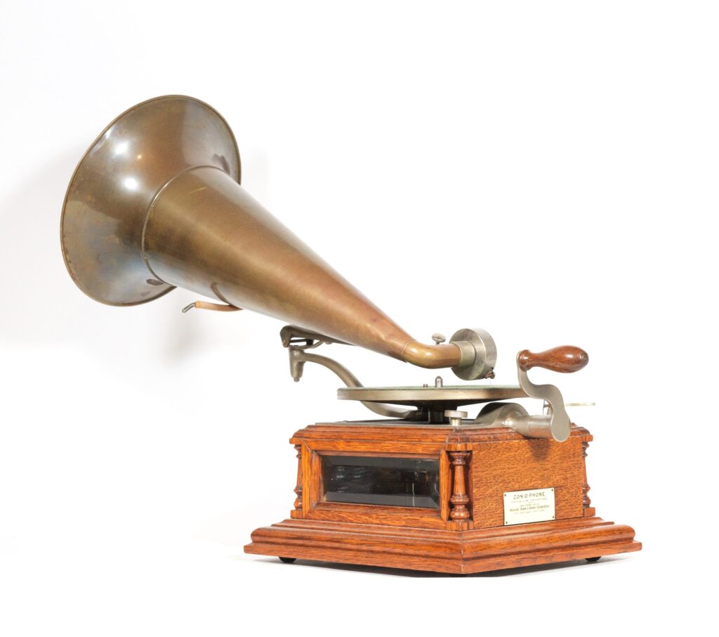 1901 Zon-O-Phone Glass-Sided Model A Phonograph - TechnoGallerie
