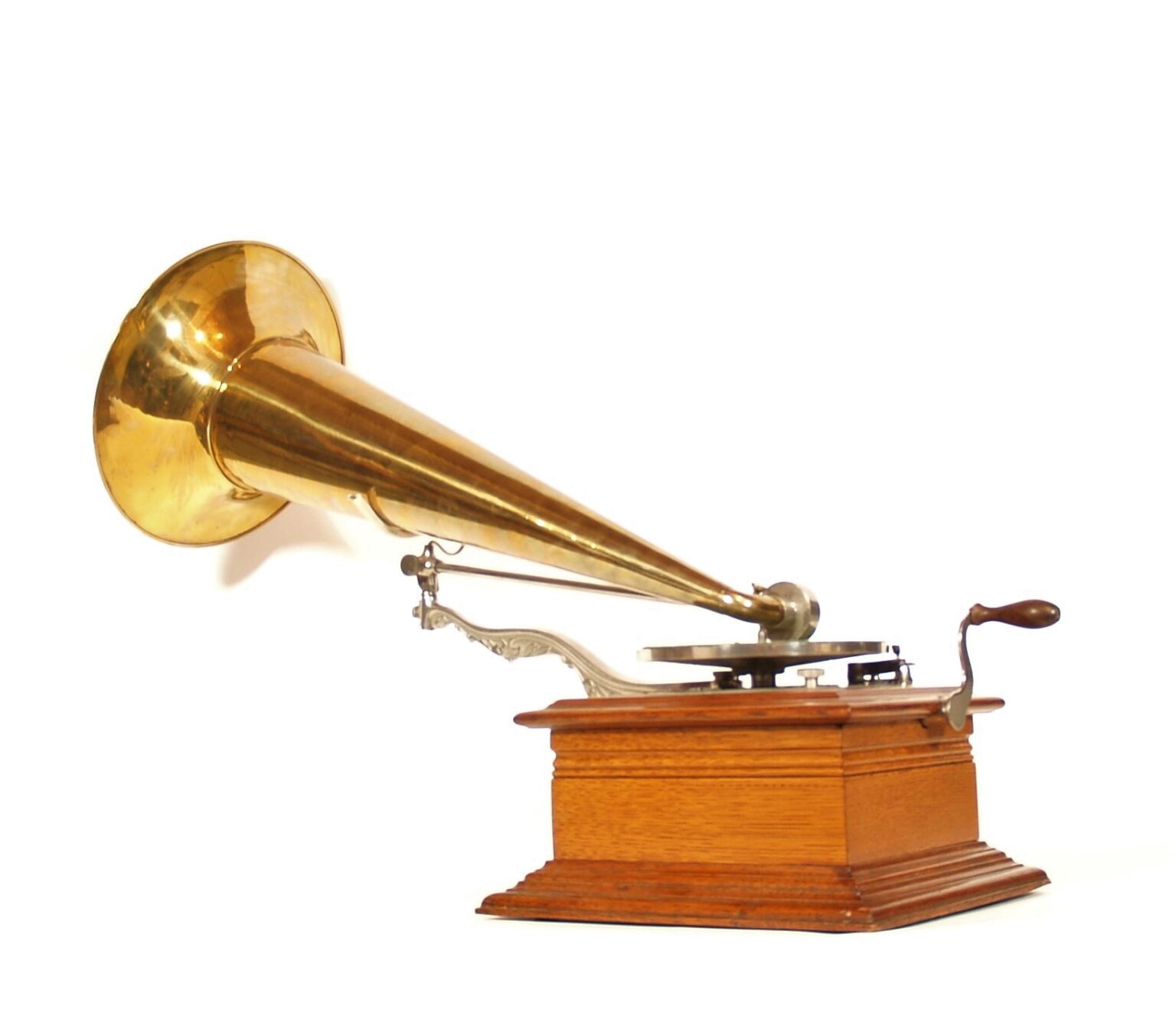 1902 Zon-O-Phone Parlor Phonograph With 24" Brass Horn & Fancy Arms ...
